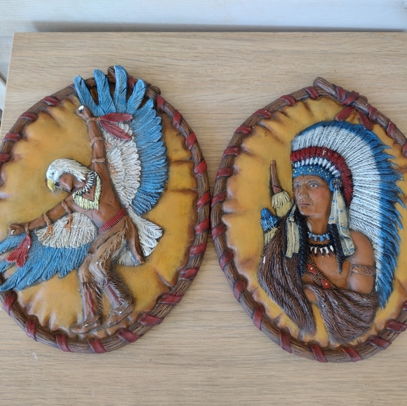 Wall Decor | 2 Vtg 1 Native American Style Ceramic Wall Art | Poshmark
